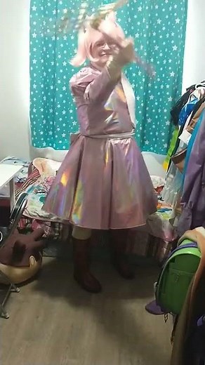 Pink Holographic Plastic Dress: Magical Girl!
