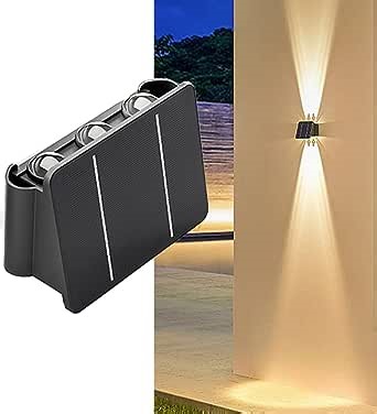 Solar Outdoor Lights Up and Down Wall Lights Dusk to Dawn Outside Solar Lights for House Decorative Waterproof Solar Wall Lights for Patio Yard Fence Garage Walkway Porch