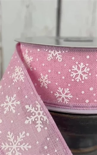 Pink Snowflake Ribbon – Winter Wired Christmas Craft Ribbon, Holiday Bow Making, 10 Yard Roll - Etsy