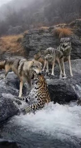 A fox clashes fiercely with a tiger, and the weaker one appears to be losing.