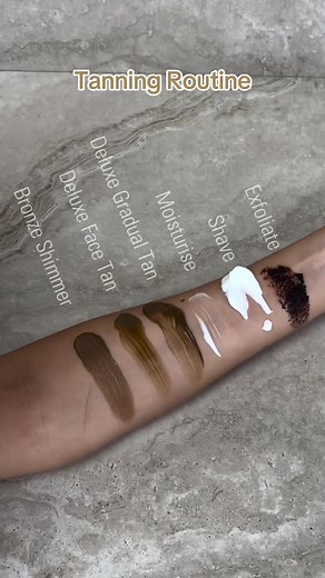 Your Gradual Tan routine 🤍 #lovingtan #tanningroutine #selftan #selftanhack #tanningtips #skincareroutine #producttexture