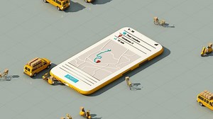 Food delivery on moped animation. Meal kit courier driver riding electric scooter isolated 2D cartoon flat character 4K video footage on white background with alpha channel transparency for web design