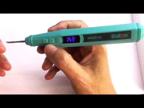 Аккумуляторный паяльник со стабилизацией температуры жала, разборка и тесты, Bakon BK210.