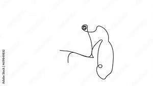 playful dog in continuous line drawing style single on white background vector illustration