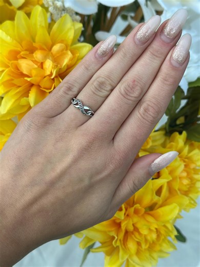 Minimalist Silver Knot Infinity Symbol Band | Eternity Ring Twisted Rope Design and Dotted Accents Ring | 925 Sterling Silver 6.5 Mm - Etsy