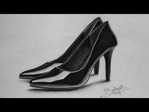 How to Draw a Realistic High Heels | Realistic High Heels Sketch Tutorial for Beginners