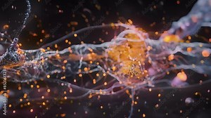 A zoomedin view of a neurons axon terminal revealing the abundance of voltagegated potassium channels responsible for action potential repolarization.