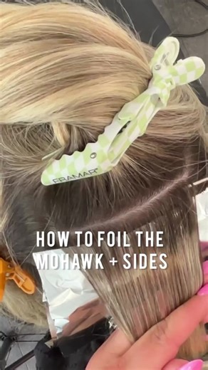 Featuring our #BTCxJoicoPartner Stephanie Brown (@vividsandbalayage). “👸🏼Mohawk sides tutorial using @Joico NEW Blonde Life SilverLight Lightener ➖lifts up to 9 levels ➖Ideal for cool, gray, ash or silver toned blonde hair ➖Formulated with bond-building Arginine and a signature oil blend to help protect hair against breakage _processed for 25 minutes_ 💫after the foils have processed shampoo using Defy Damage protective shampoo followed by Defy damage in a flash 7 second bond builder ➖Apply De