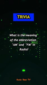 229K views · 450 reactions | Trivia | What is the meaning of AM and FM in radio? #kwizbeetv #triviaquiz #reelsfb #fbreels #facebookreels #viralreels #trendingreels #quiz #QuizTime #QuizChallenge #quizbee #TriviaTime | Kwiz Bee TV | Facebook