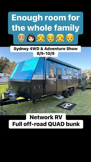 Who said big can’t caravan, with a Network RV Quad bunk there is room for everyone. | CaravanHQ
