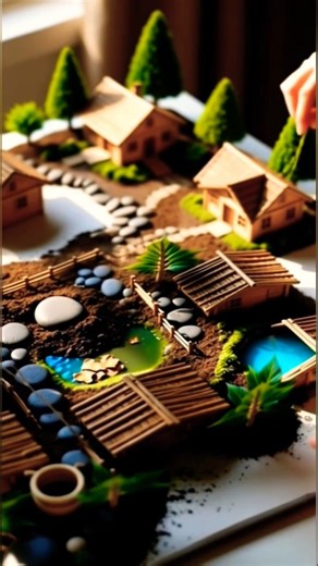 Mini village #diy #easyhouse #minecraft #smallhouse #disney #craftyhome #home #classicminiature