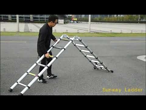 How to use and compact a Folding Telescopic A Frame Shape Ladder
