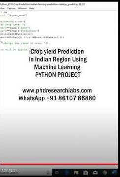 Crop yield Prediction in Indian Region Using Machine Learning PYTHON PROJECT