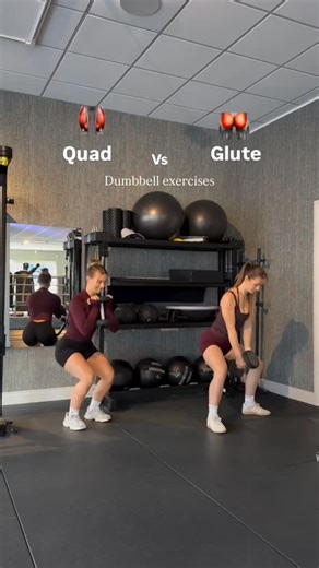 Home workout | Weight Loss | Women Fitness☘️ on Instagram: "quads / hamstrings vs glutes 🍑🦵 (dumbbell workout) minimal equipment, maximum results 💪✨ these glute vs quad/hamstring focused exercises can be done right at home 🏡 or in the gym 🏋️‍♀️. all you need is just 2 dumbbells! simply switch your movement pattern to shift the muscle focus 🔥 ❌ *note: each exercise is designed to emphasise a specific muscle group, but you’ll still feel some work in other muscles too — that’s totally normal 