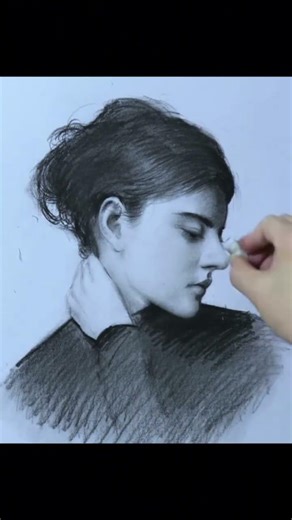 Recording the entire process of drawing a profile view ✍️ #sketch #portrait #stroke #art #shorts