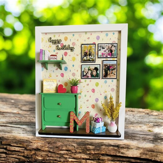 Birthday Gift Personalized Shadow Box Photo Frame Custom Photo Display Unique Anniversary Keepsake Home Décor Photo Collage Retirement Gift - Etsy