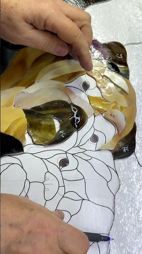Creating a Stained Glass Pet Portrait – Three Dogs 🐾 #stainedglass #dogs
