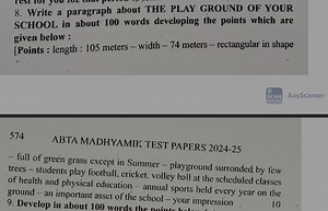 Write a paragraph about THE PLAY GROUND OF YOUR SCHOOL in about... | Filo