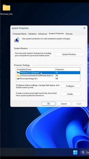 How to create a restore point