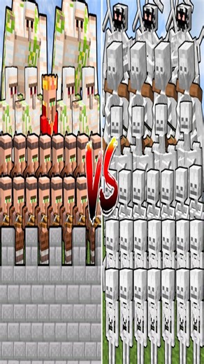 74K views · 1.5K reactions | Skeleton Army ⚔️ vs Villager Castle | Minecraft Mob Battle The Skeleton Army has declared war on the Villager Castle!  Can the villagers defend their home against an endless wave of bones? ⚡ Watch this epic Minecraft mob battle unfold!  #Minecraft #MobBattle #Skeleton #Villager #Gaming | Hausa TV | Facebook