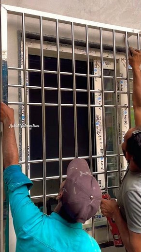 Upvc window safety grill fitting #fabrication #shorts