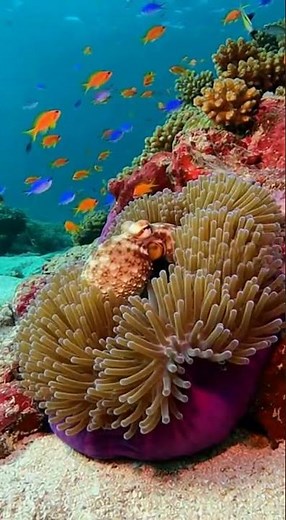 Octopus vs. Barracuda: The Ultimate Underwater Escape! 🐙⚡ #UnderwaterWorld #OceanLife