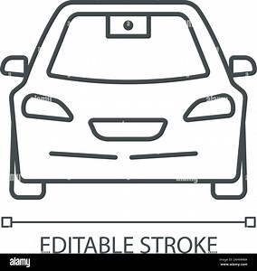 Autonomous car with video camera linear icon. Smart car front view. Intelligent auto. Thin line illustration. Self driving automobile. Driverless vehi Stock Vector Image & Art - Alamy