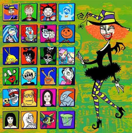 Ginger on Instagram: "Character select! 🎃 Can you name all of the characters? I should have added Mr. Bumpy from Bump in the night but I just HAD to add the skeletons from Casper’s scare school. Whatever. - - - - - #halloweenart #halloweenaesthetic #halloweennostalgia #genznostalgia #halloween #art #scarygodmother #scarygodmotherfanart #goosebumps #goosebumpsfanart #monathevampire #booberry #ghouliayelps #areyouafraidofthedark #frankandlen #jackpumpkinhead #spacecase #lydiadeetz #beetlej