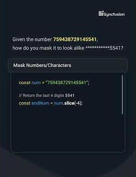 A Quick Way to Mask Numbers/Characters in JavaScript