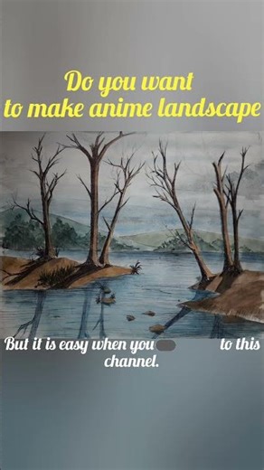 how🤔 to draw anime landscape✍️ #landscape #anime #animeland #pendrawing #art #watercolor🖌