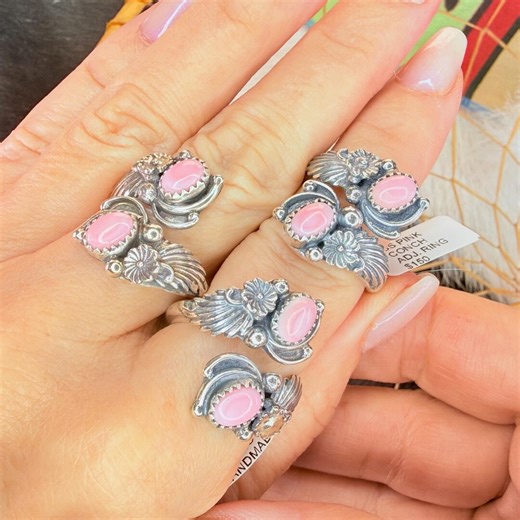 Handmade Pink Conch Ring in Sterling Silver - Adjustable Wrap Around Design Native American - Etsy