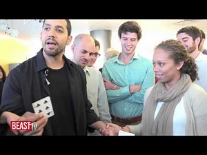David Blaine Performs Card Tricks at the Daily Beast offices