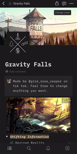 Gravity Falls. #gravityfallsscripttemplate #notionscripttemplate #shiftingtemplate #shiftingrealities