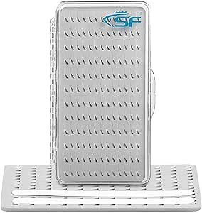 SF Fly Fishing Box Plastic Pocket Thin Fly Boxes Clear Lid Easy Slit Foam Fishing Boxes