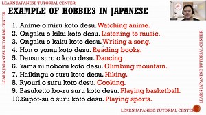 242K views · 1.5K reactions | Telling Hobbies in Japanese. #learnjapanese #learnjapaneseonline #JapaneseLanguage #japaneselanguageschool | Learn Japanese Tutorial Center -LJTC | Facebook