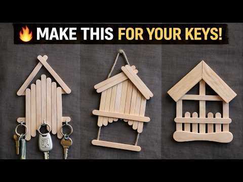 03 Easy DIY Key Holders Using Popsicle Sticks | Beautiful Home Decor Ideas!