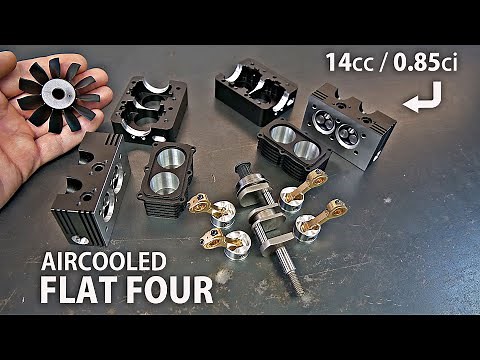 Miniature Flat FOUR Nitro Engine - Assembling & Testing!