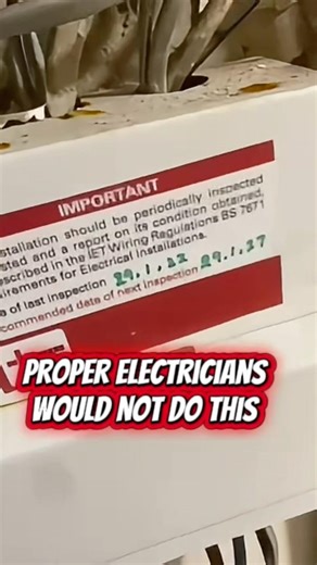 Proper electrician would not leave a dangerous installation and walk away#dangerous#electric#shorts