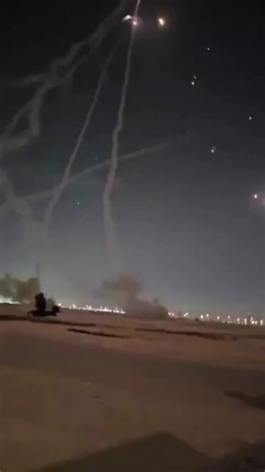 Interceptors were fired from Patriot air defense batteries protecting Al Udeid Air Base in Qatar against incoming Iranian missiles.