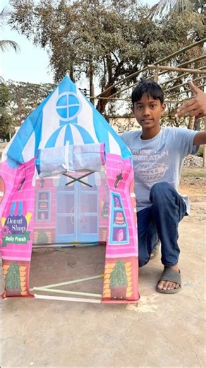 my new tent house ⛺️ ki testing deko😍