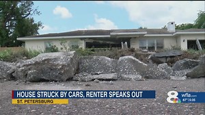 'I'm grateful to be alive': Renter speaks after two cars crash into St. Petersburg home