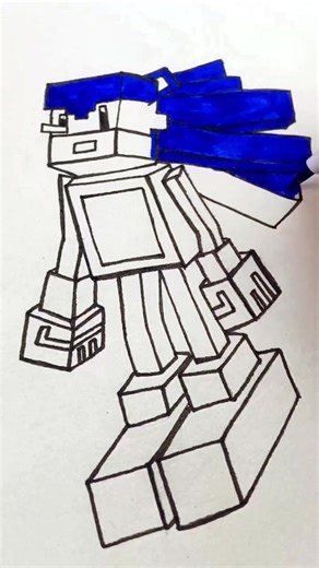 Cómo dibujar a Sonic en estilo Minecraft