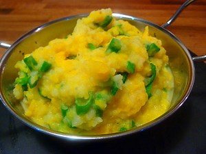 Pumpkin Mash with Parmesan and Spring Onions
