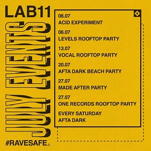 6.2K views · 17 reactions | Our July Calendar looking like a heatwave  All tickets available here: https://www.skiddle.com/whats-on/Birmingham/LAB11/ | LAB11 | Facebook