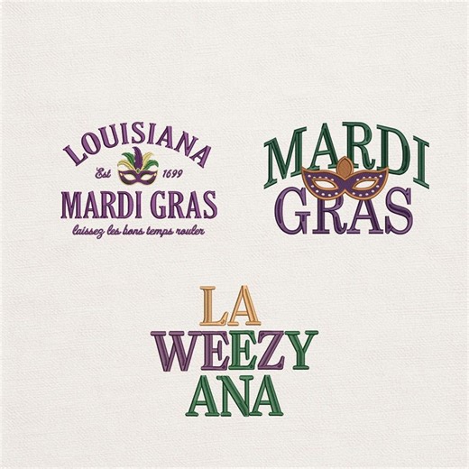 Mardi Gras Embroidery Bundle Louisiana Carnival Mask Design Machine File Pes Dst Jef Exp - Etsy