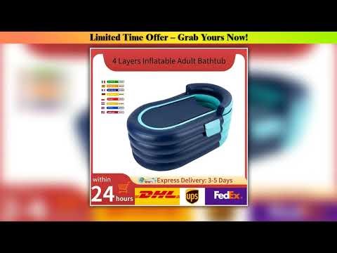 Hands-on 4 Layers Inflatable Adult Bathtub with Wireless Electric Air Pump PVC Bath Barrel Kit