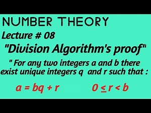 Lecture # 08 Division Algorithm proof in Urdu Hindi (Easy explanation )