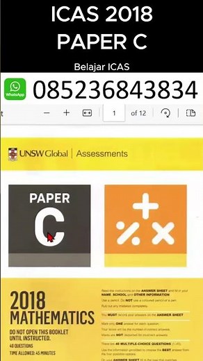 ICAS 2018 Mathematics Paper C (International Competitions and Assessments for Schools)