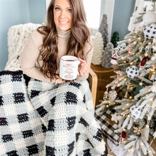 CROCHET PATTERN & VIDEO/ Chunky Buffalo Plaid Throw Blanket, Crochet Plaid Blanket Pattern, Holiday Crochet, Perfect Gift, Easy Crochet - Etsy