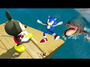 GTA 5 Mickey mouse vs Sonic vs Art, Terri Funny Ragdolls & Jumps fails ep.37 (Euphoria physics )